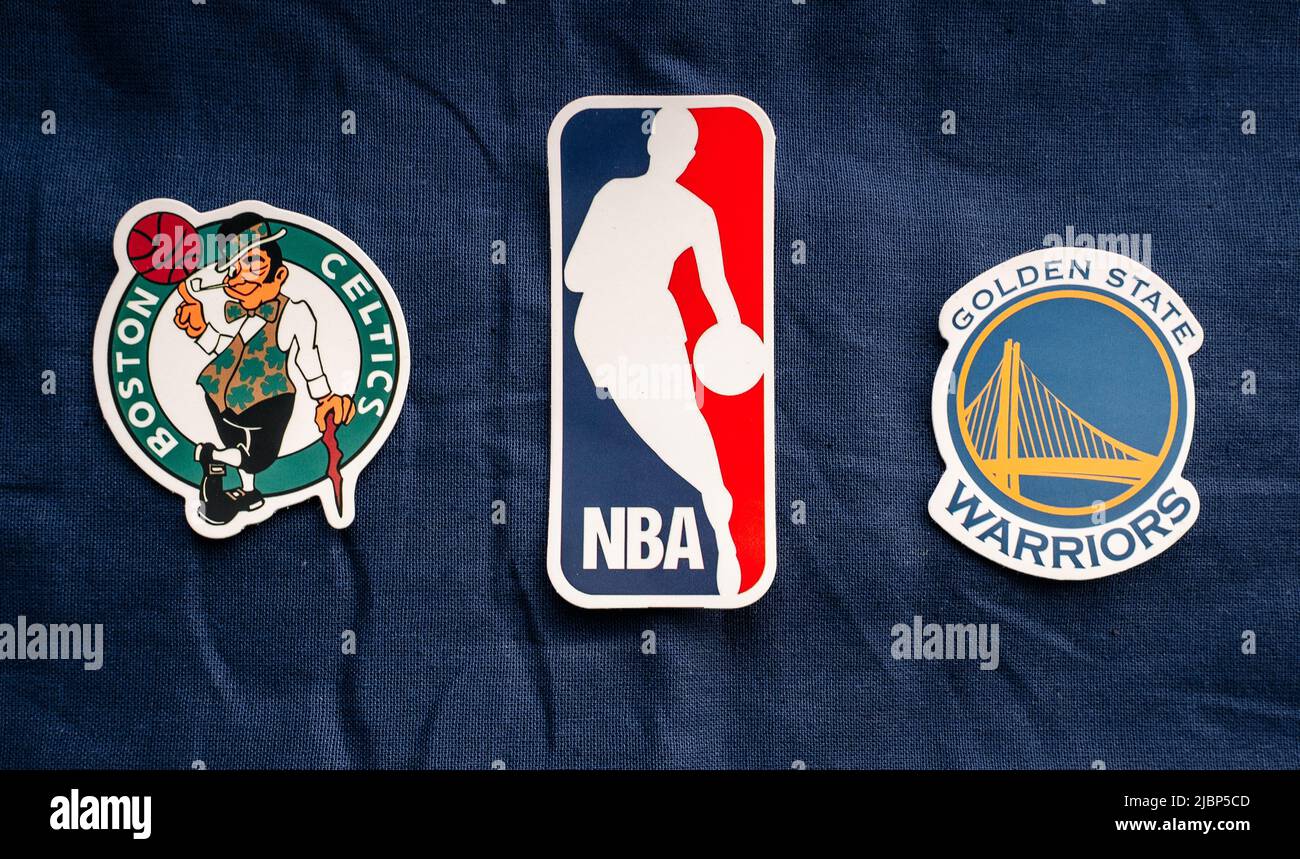 May 28, Springfield, USA. The emblems of the basketball clubs of the ...