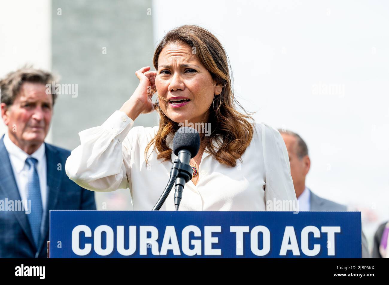 U.S. Representative Veronica Escobar (D-TX) speaking at the opening of ...