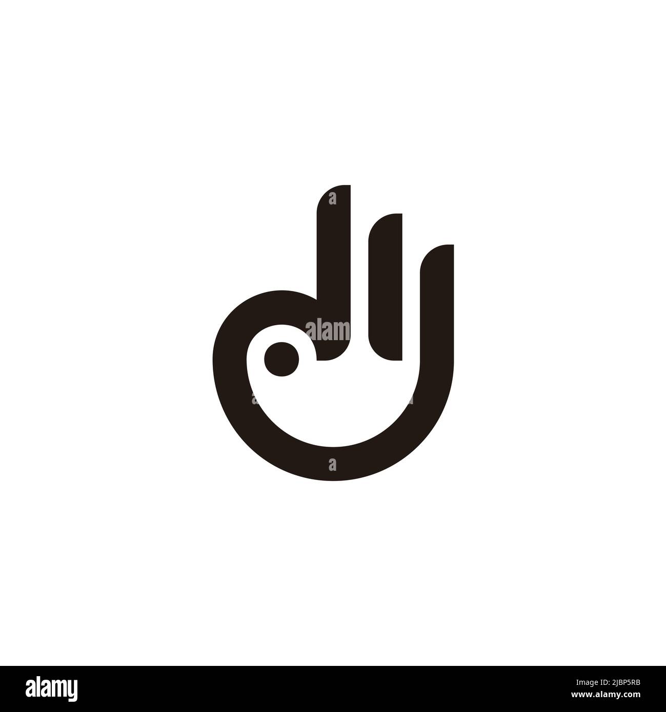 ok fingers simple geometric hand icon vector Stock Vector Image & Art ...