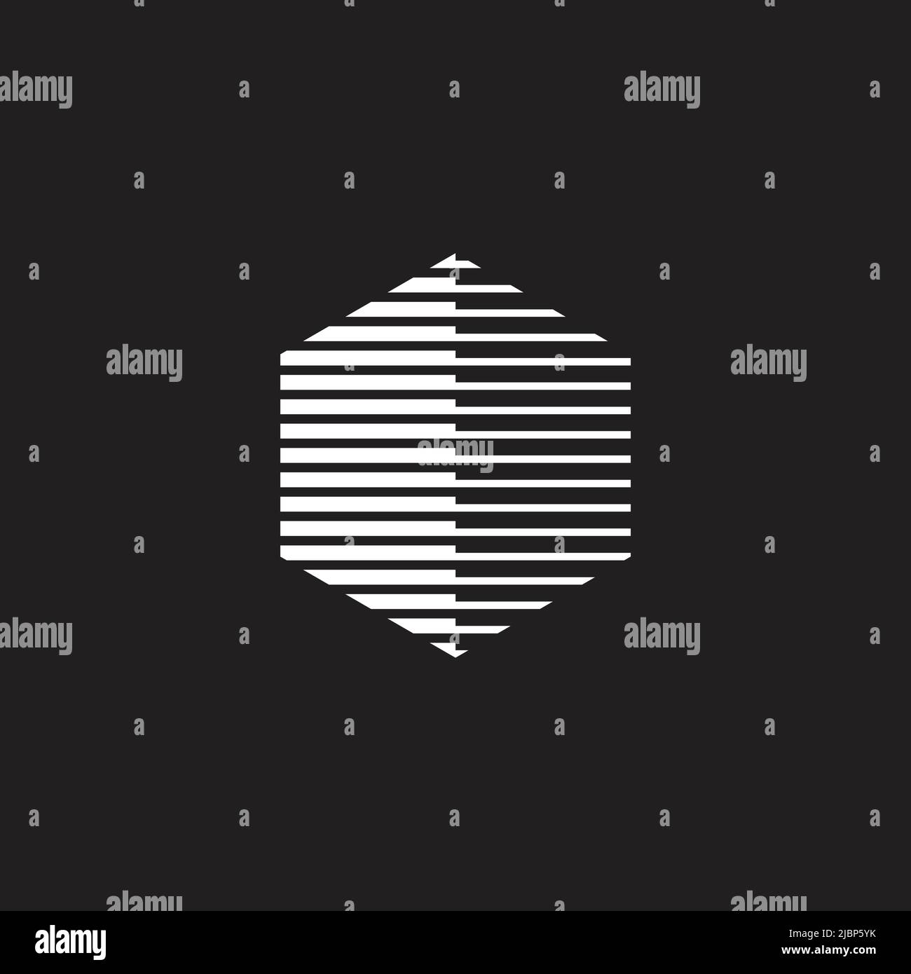 hexagonal silhouette shadow 3d flat logo vector Stock Vector Image ...