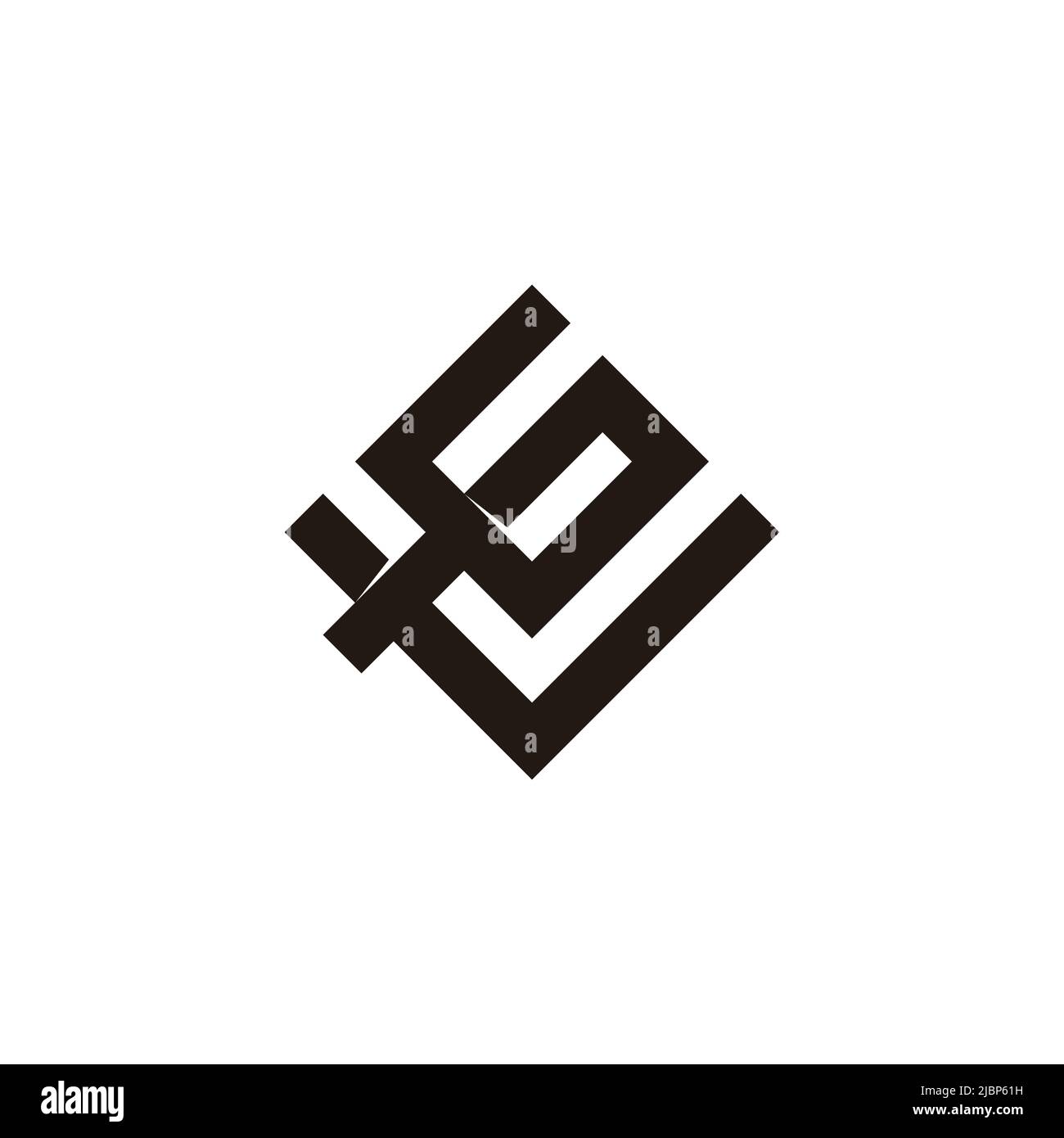 letter vg simple geometric square line logo vector Stock Vector Image ...