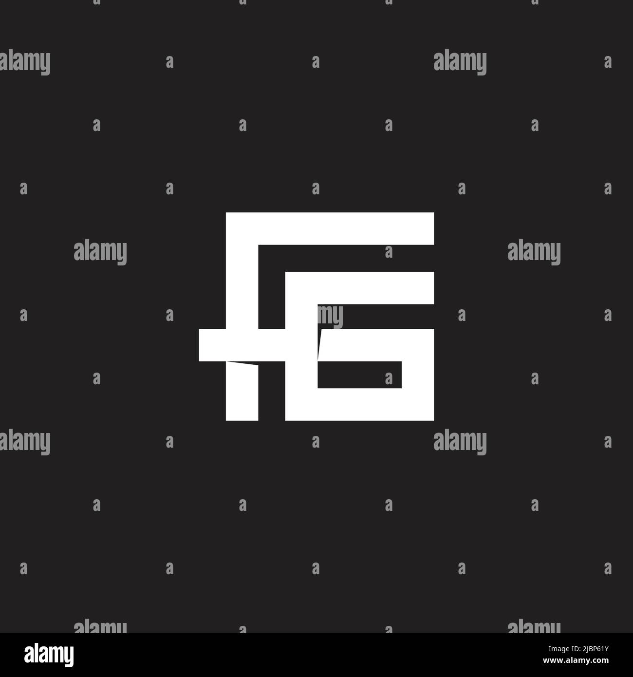letter fg simple square linked line 3d logo vector Stock Vector Image ...