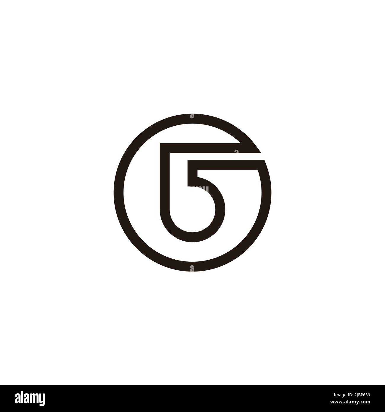 letter g simple thin line circle geometric logo Stock Vector Image ...