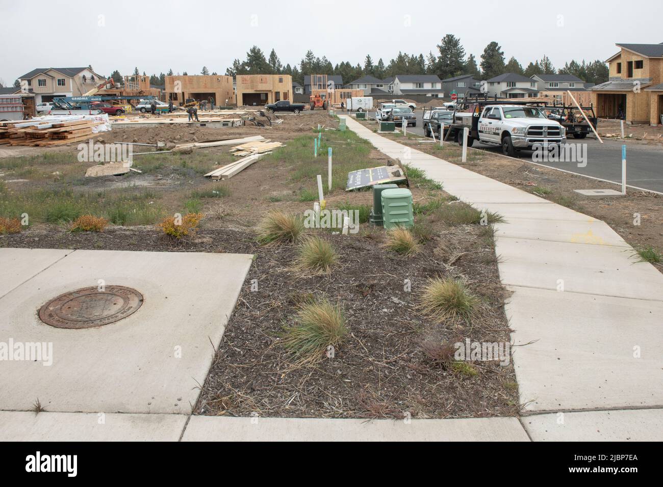 USA, Oregon, Bend, New Bend, Development Reed Market and 15th Street ...