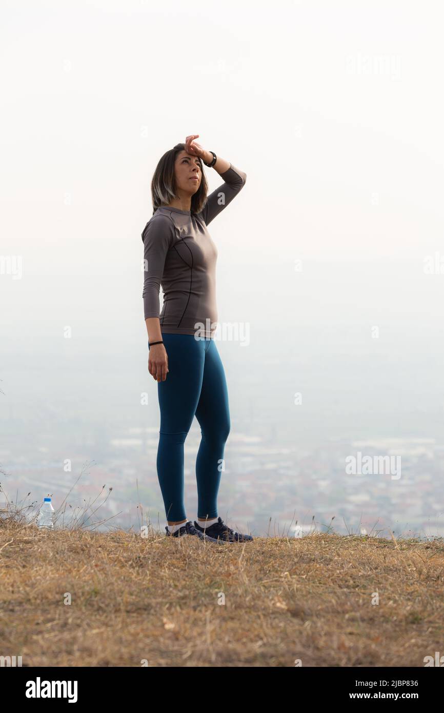 Woman taking active break in hi-res stock photography and images - Alamy