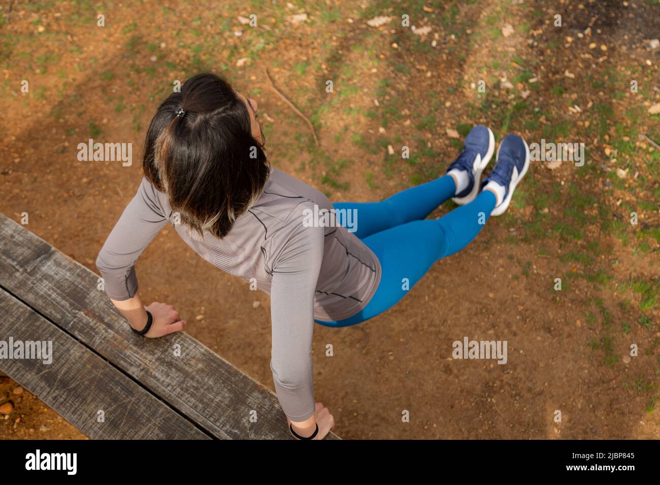 Girl rear view park bench hi-res stock photography and images - Alamy