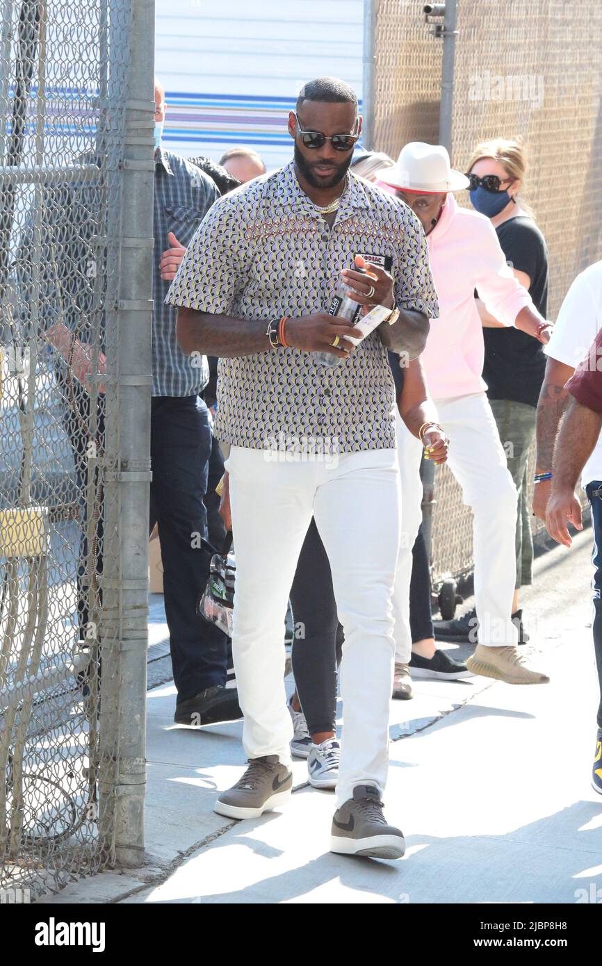 LeBron James arrives at the Jimmy Kimmel Live! studios in Los Angeles ...