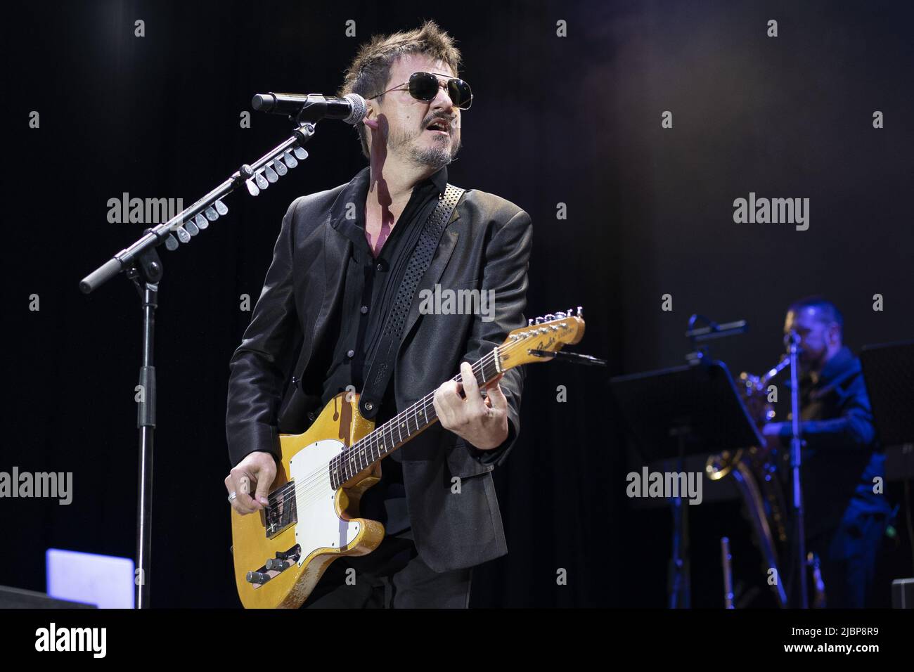 Spanish musician Coque Malla performing at the Noches del Botánico ...