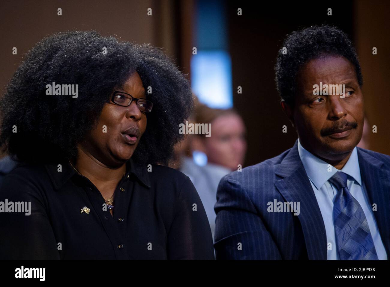 Zeneta Everhart, left, whose son Zaire Goodman, 20, was shot in the ...