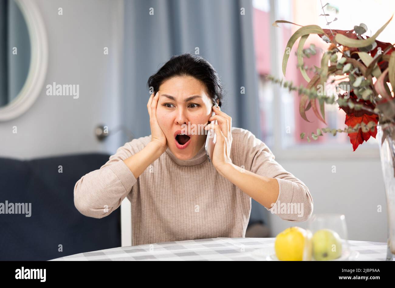 Excited scared nervous woman hi-res stock photography and images - Alamy