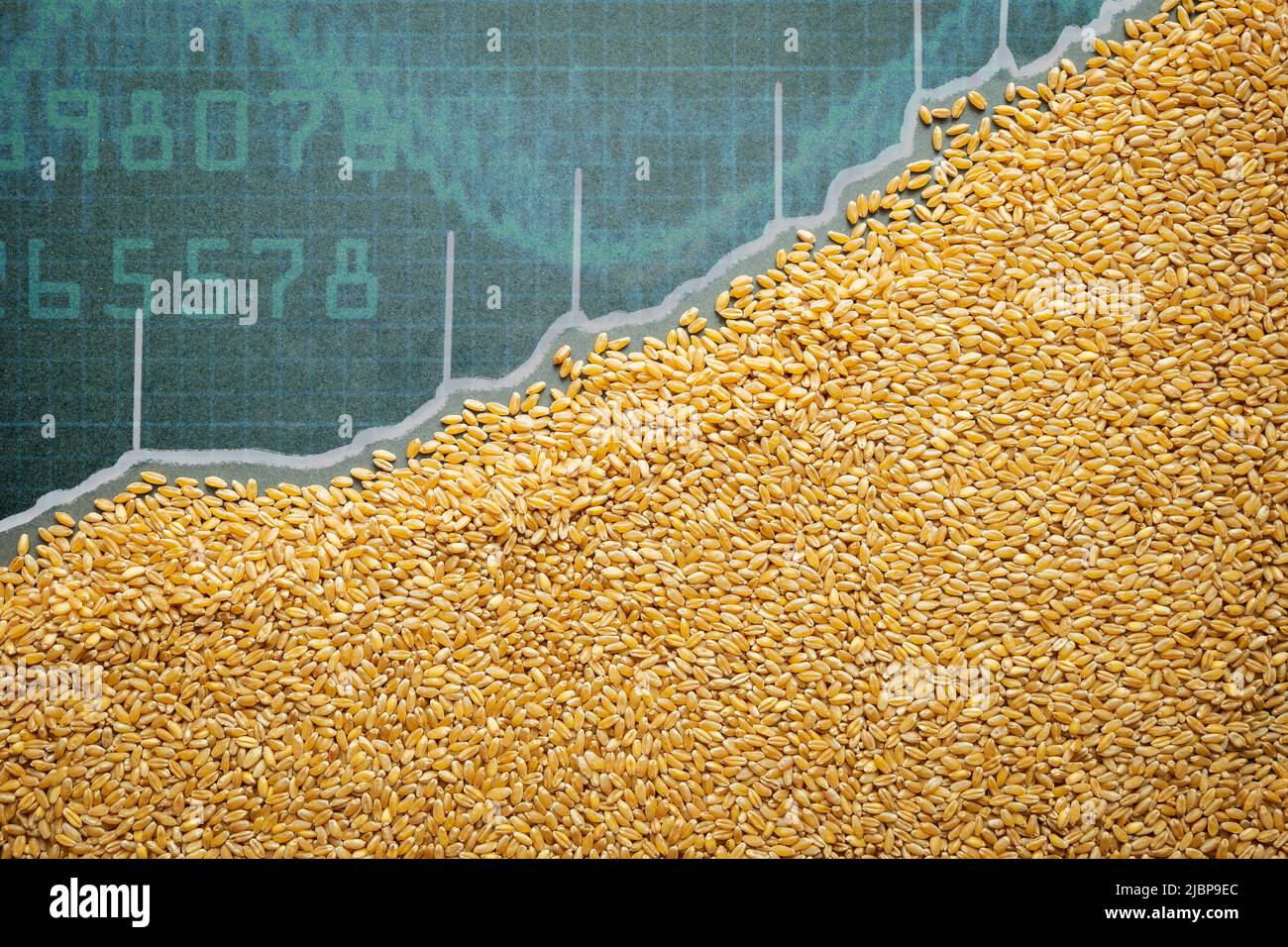wheat grain directional price rise concept Stock Photo - Alamy