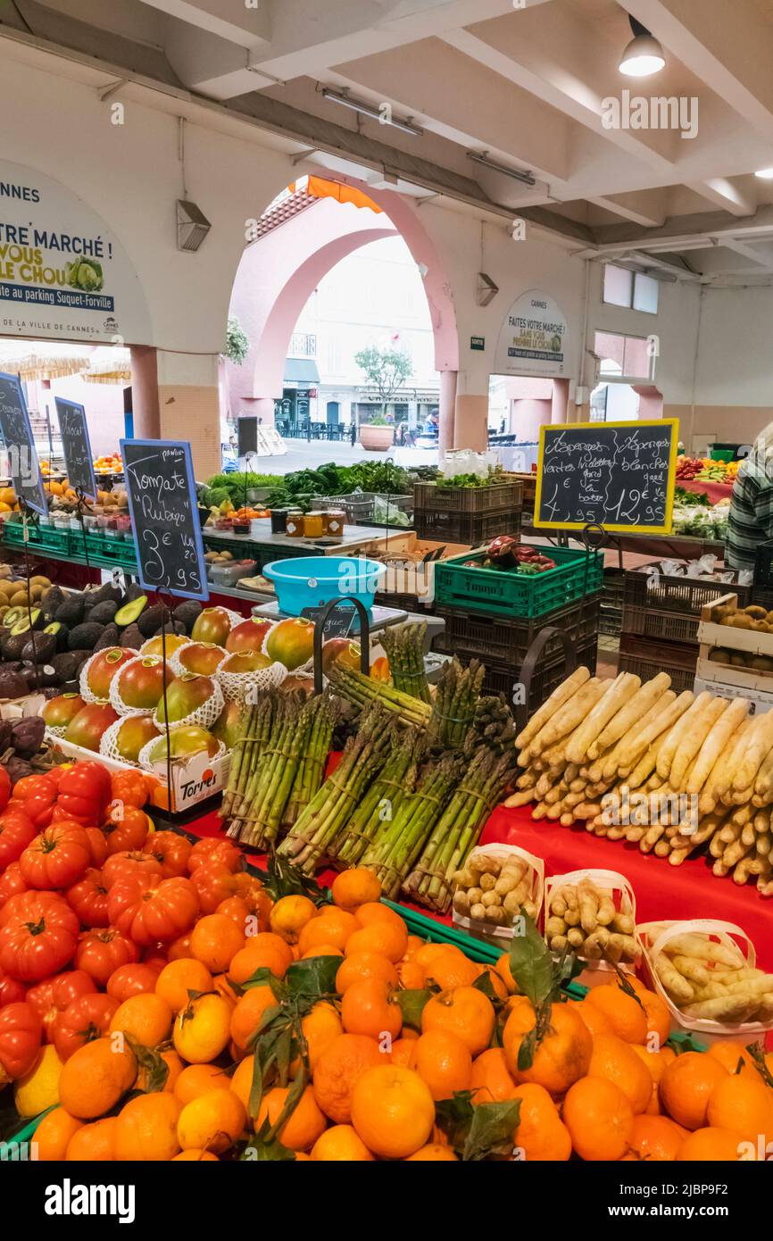 France, French Riviera, Cote d'Azur, Cannes, Forville Market, Market ...