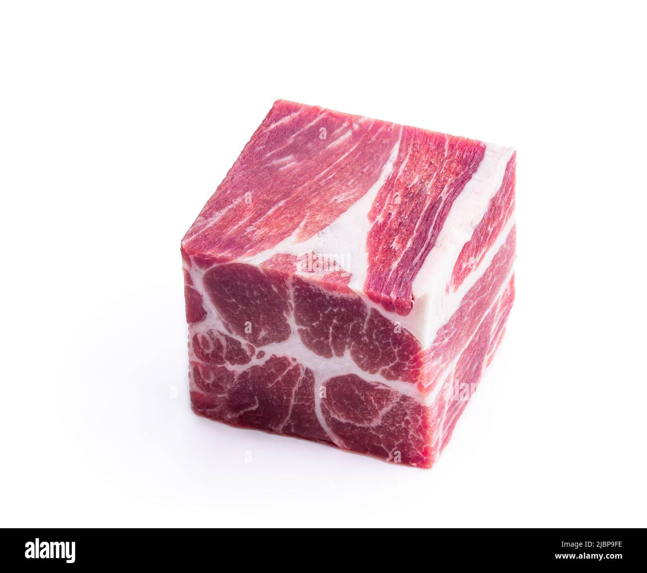 Piece of meat cubic shape concept of routinely eaten food Stock Photo ...