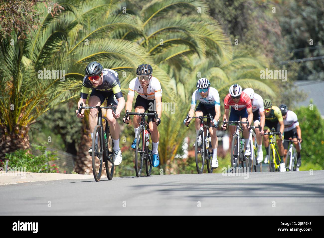 The men's peloton during the Sunset Loop, the final stage of the 2022 ...