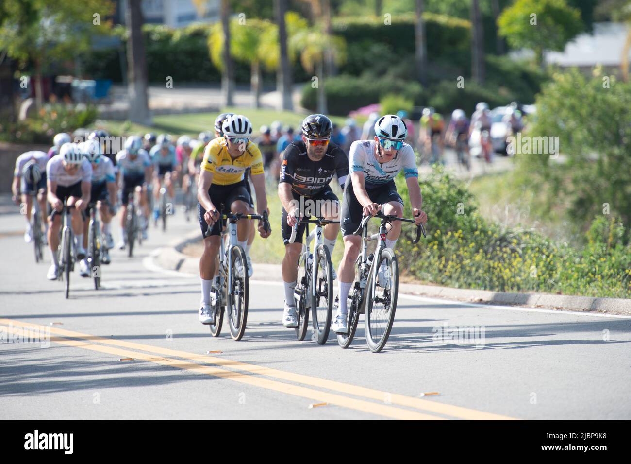 The men's peloton during the Sunset Loop, the final stage of the 2022 ...