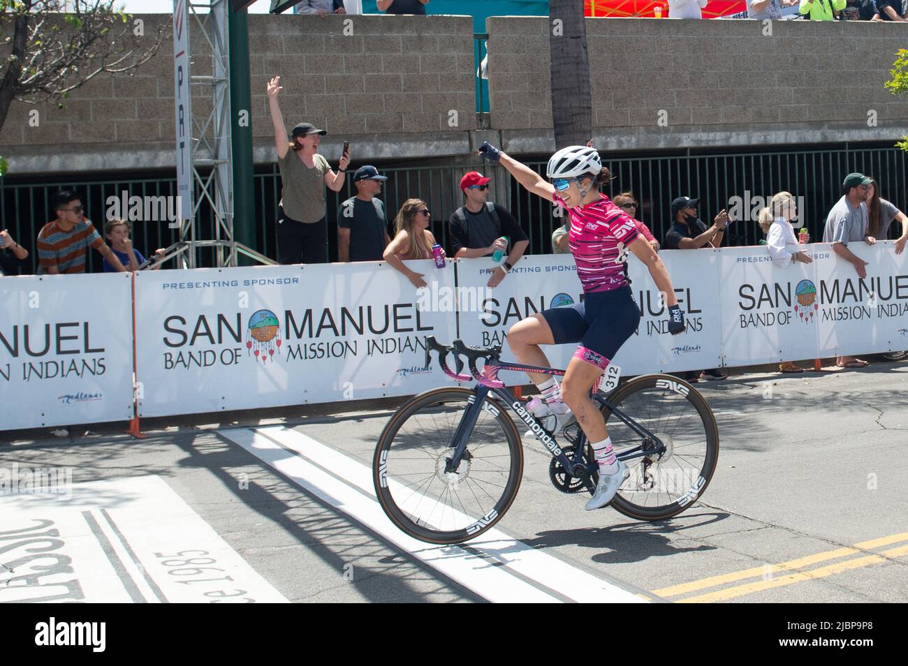 Erica Clevenger of the DNA Pro Cycling team wins Stage 5 of the ...