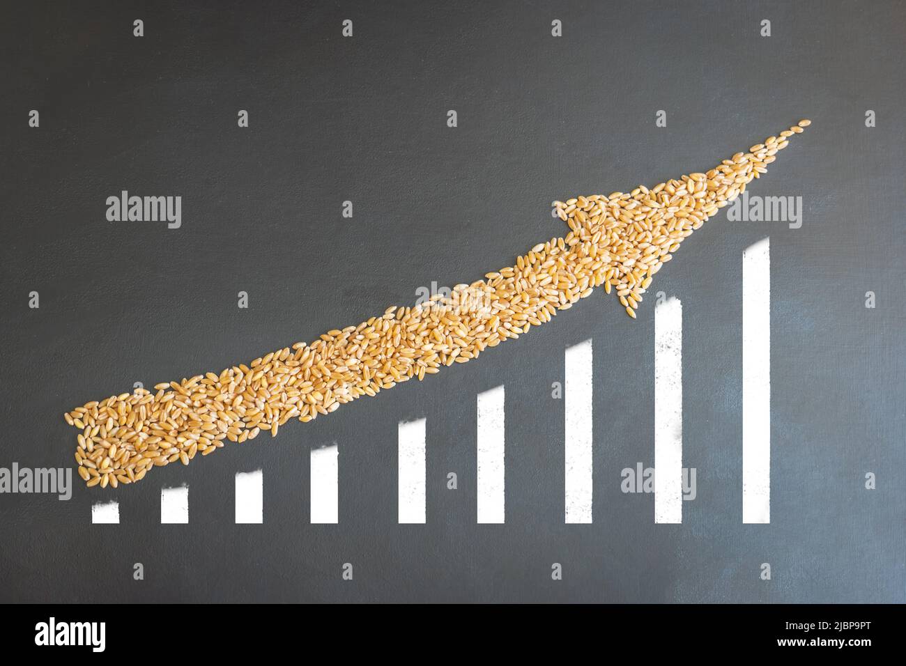 wheat grain directional arrow shape price concept overhead Stock Photo ...