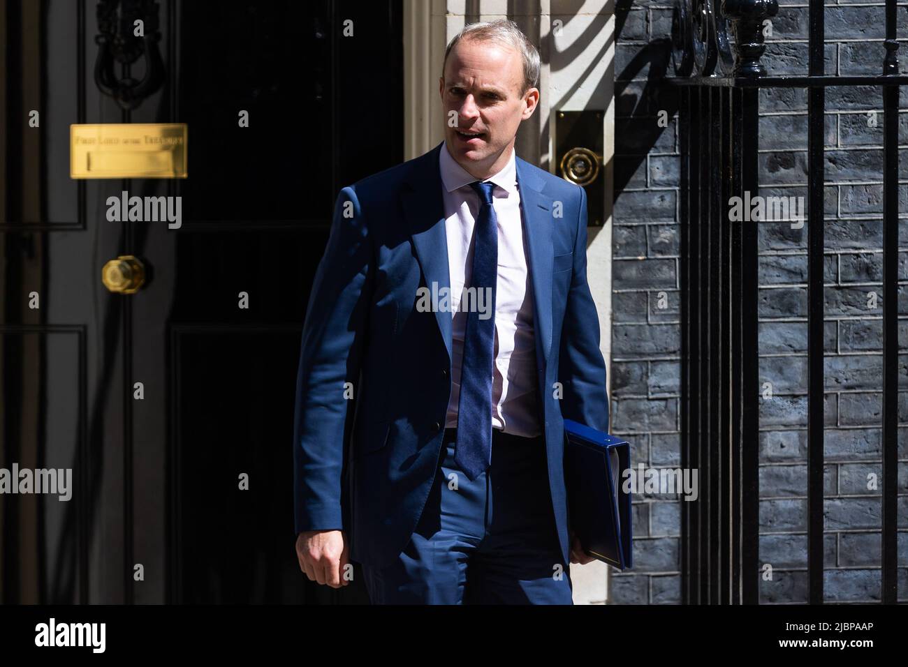 London Uk 07th June 2022 Dominic Raab Leaves A Cabinet Meeting In