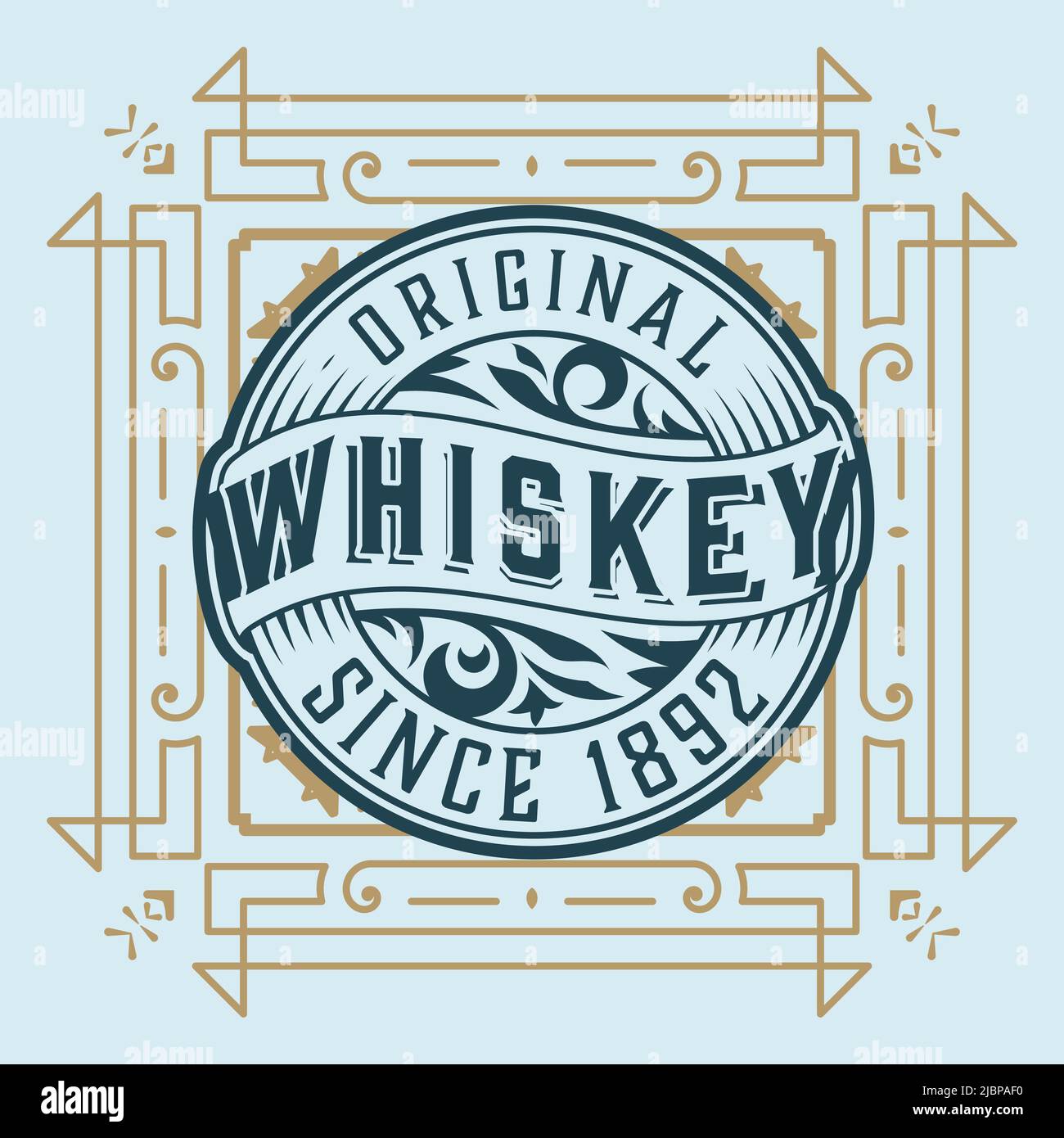 Whiskey label with old frames Stock Vector Image & Art - Alamy