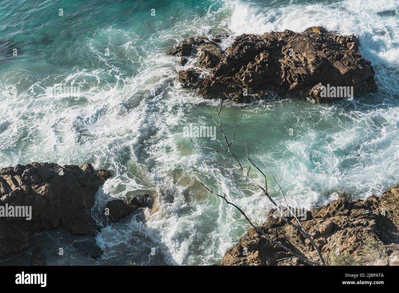 Waves of Byron Bay beach viewed from high Stock Photo - Alamy