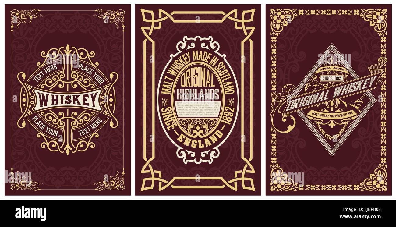 Set of 3 vintage labels for packing Stock Vector Image & Art - Alamy