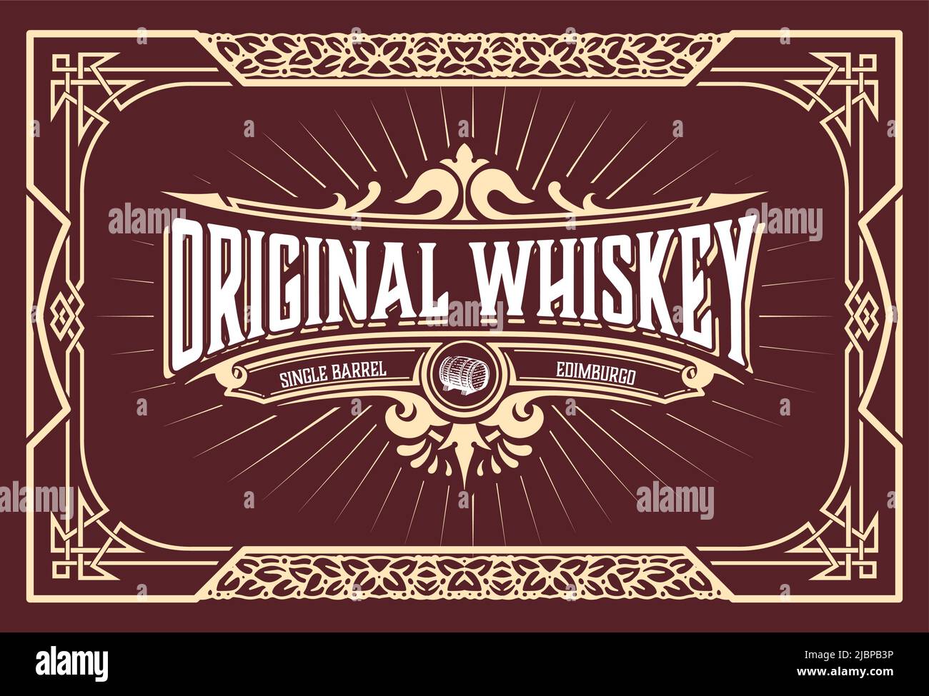 Whiskey label with old frames Stock Vector Image & Art - Alamy