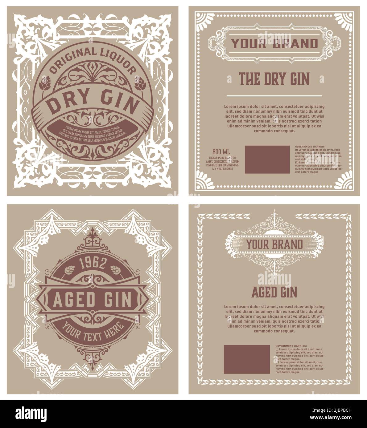Set of 2 vintage labels for packing Stock Vector Image & Art - Alamy