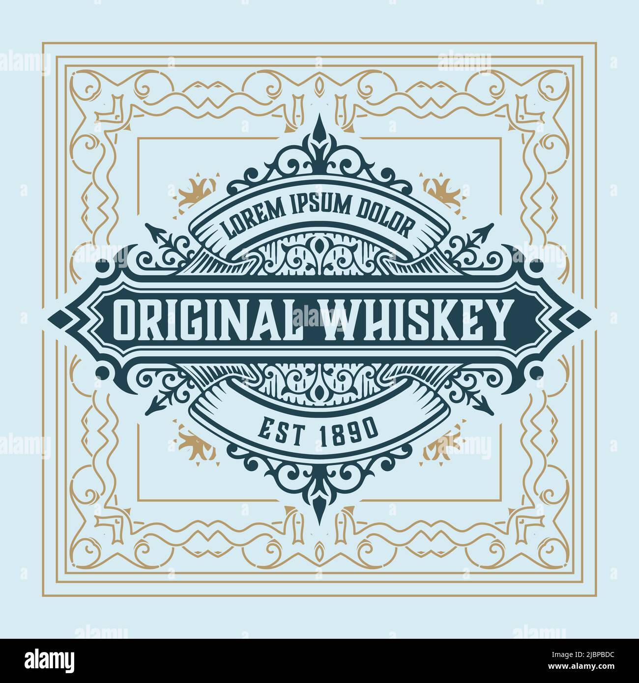 Whiskey label with old frames Stock Vector Image & Art - Alamy