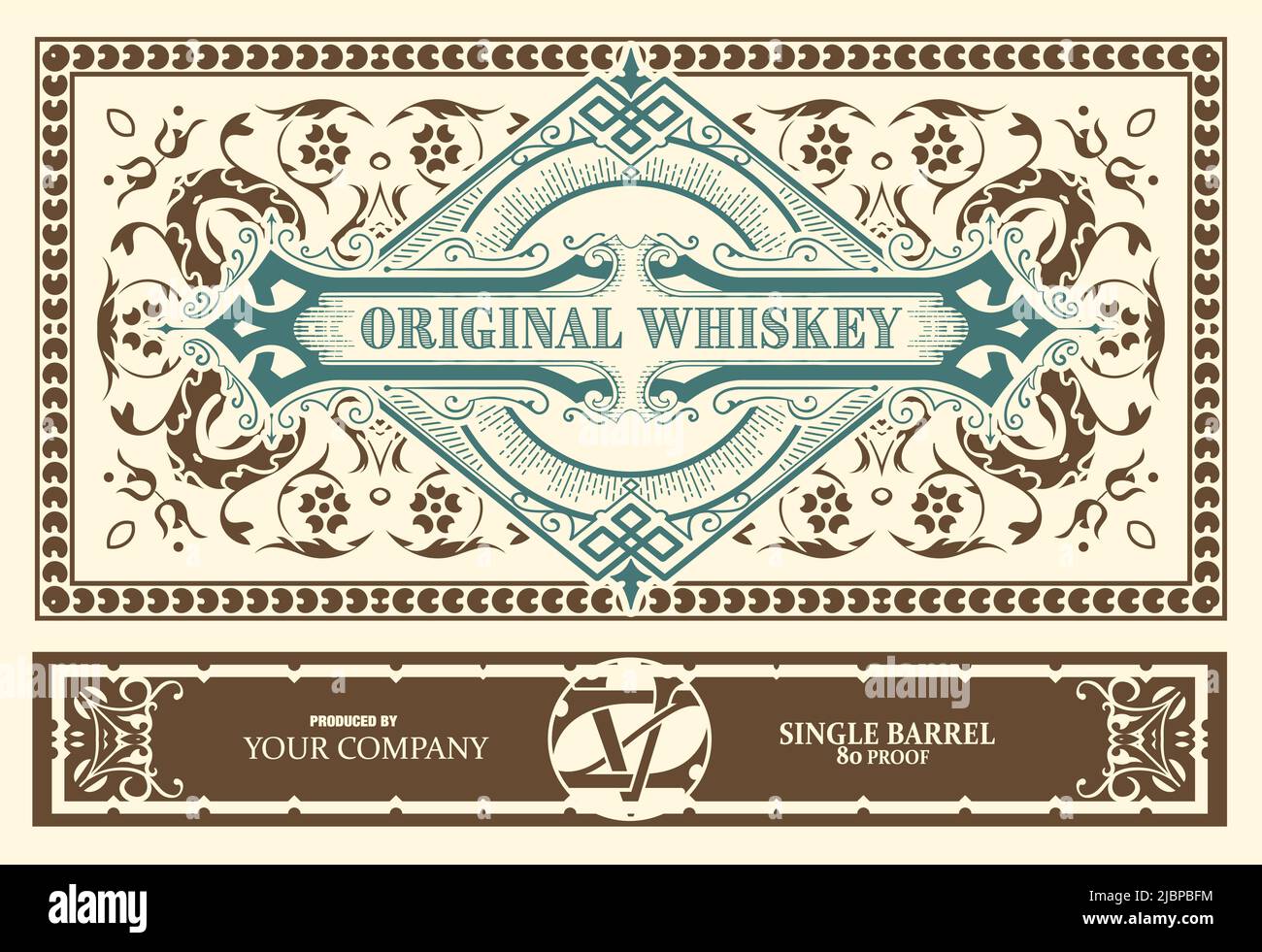 Whiskey label with old frames Stock Vector Image & Art - Alamy