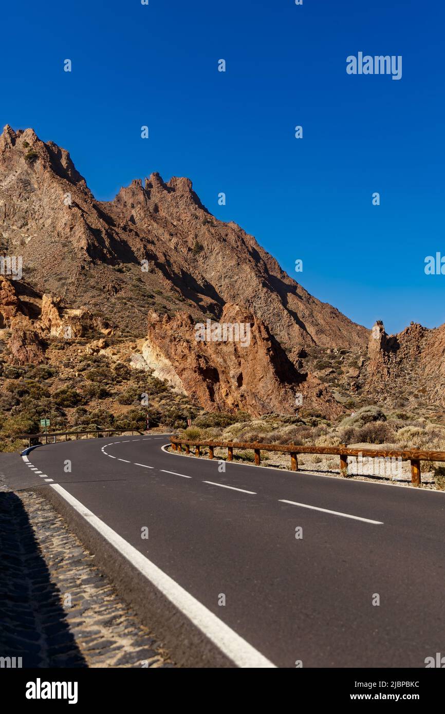 The scenic road through rocks and desert Stock Photo - Alamy
