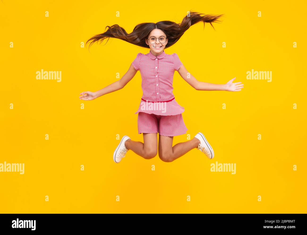 Teenage child isolated jumping hi-res stock photography and images - Alamy