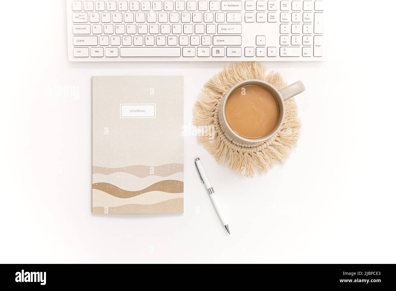 Minimalist Boho Styled Desk Workspace Stock Photo - Alamy