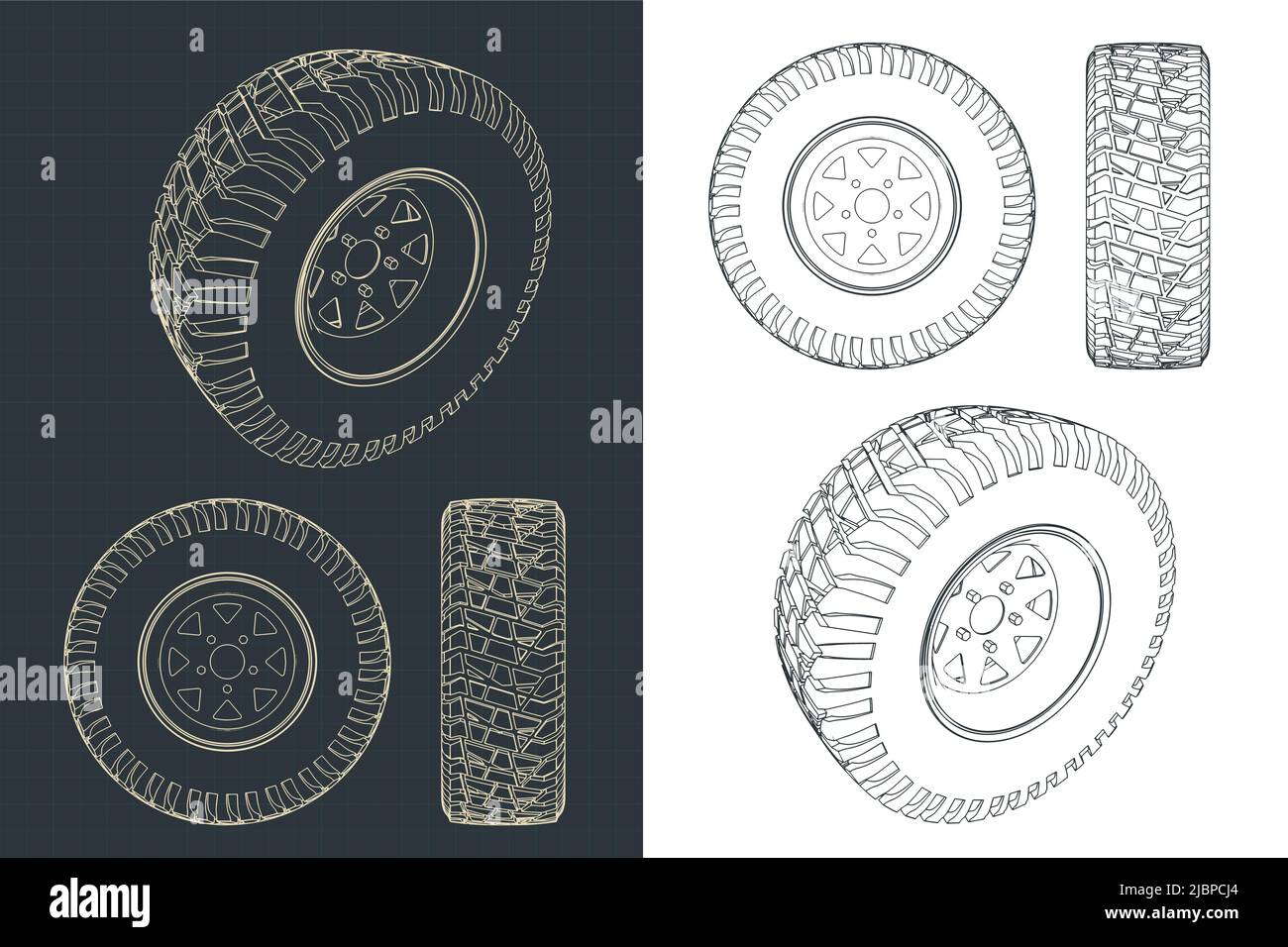 Stylized vector illustration of drawings of SUV wheel Stock Vector ...