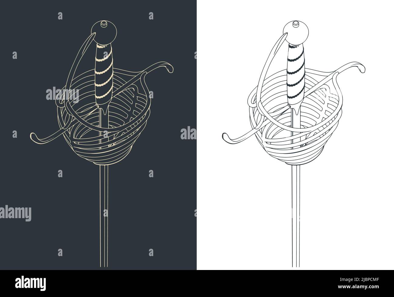 Stylized vector illustration of rapier hilt close up Stock Vector Image ...