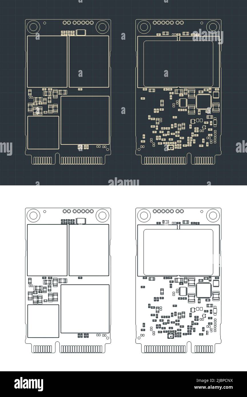 Stylized vector illustration of blueprints of SSD Stock Vector Image ...