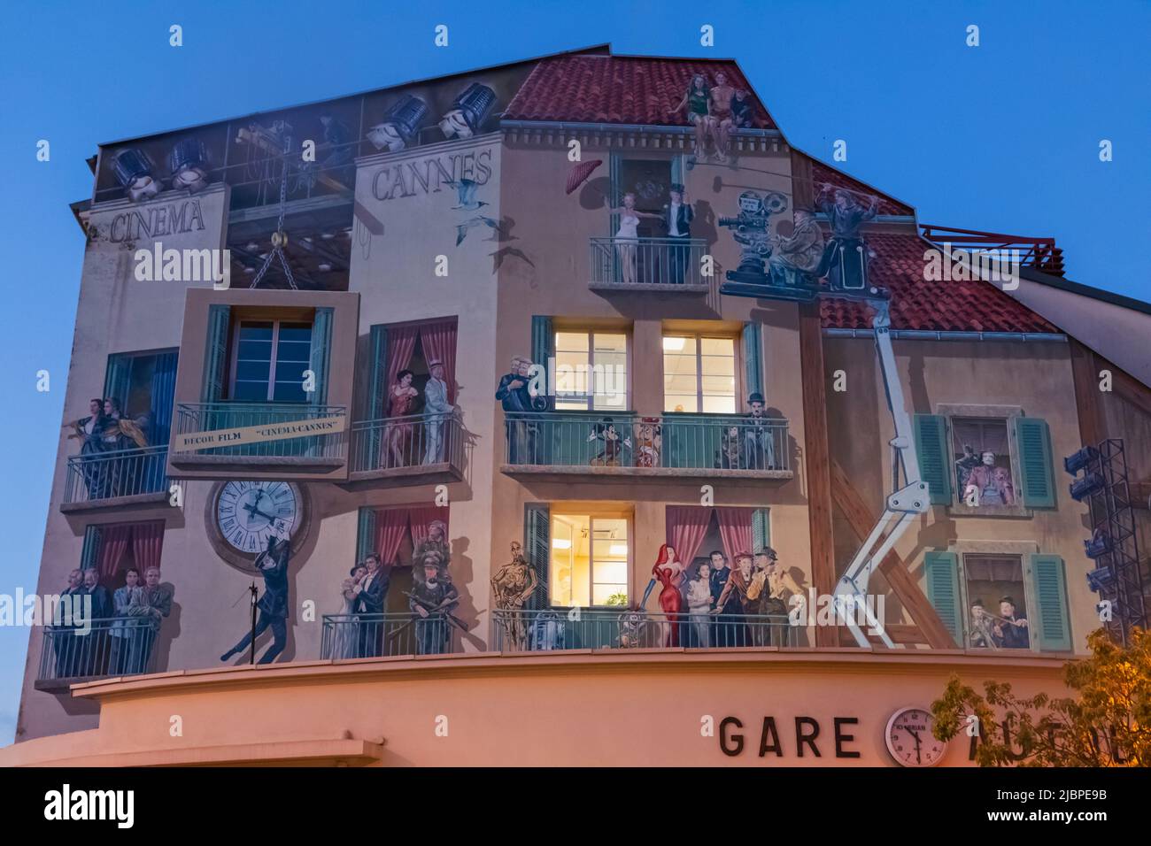 France, French Riviera, Cote d'Azur, Cannes, Le Suquet Area, Mural ...