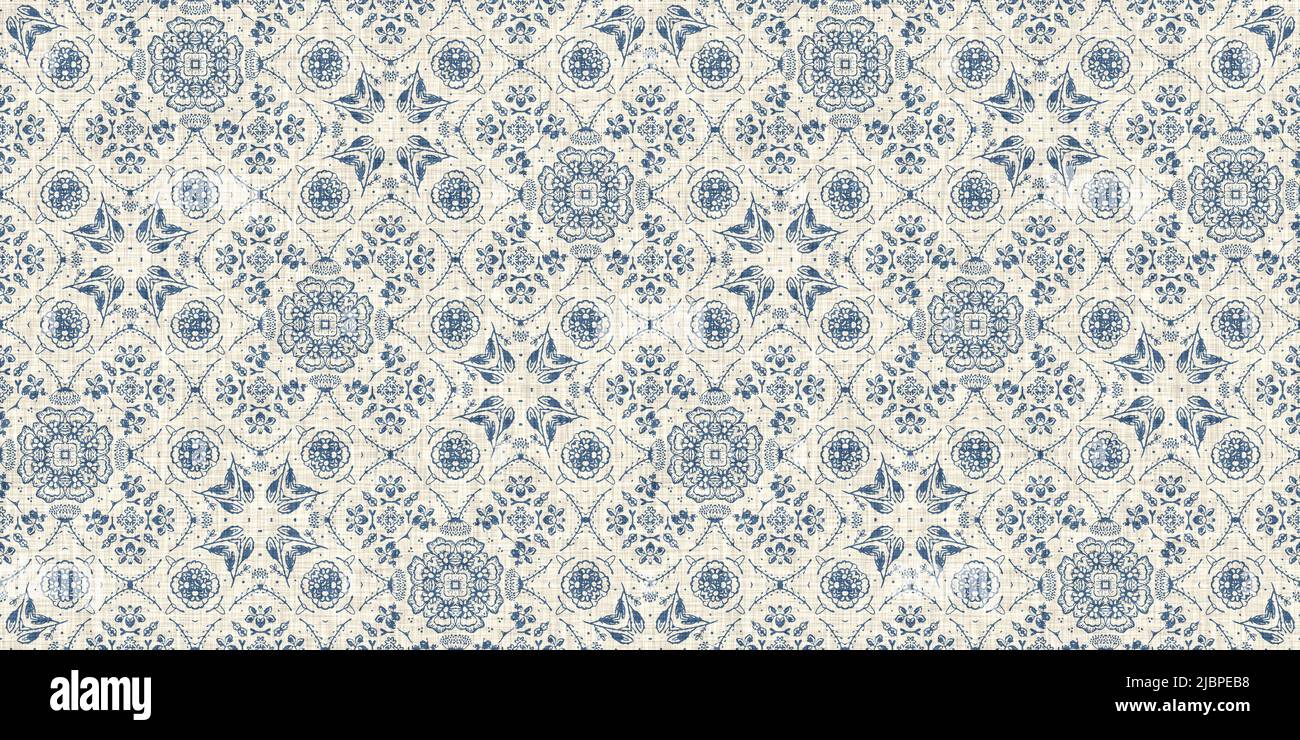 French blue floral french printed fabric border pattern for shabby chic ...