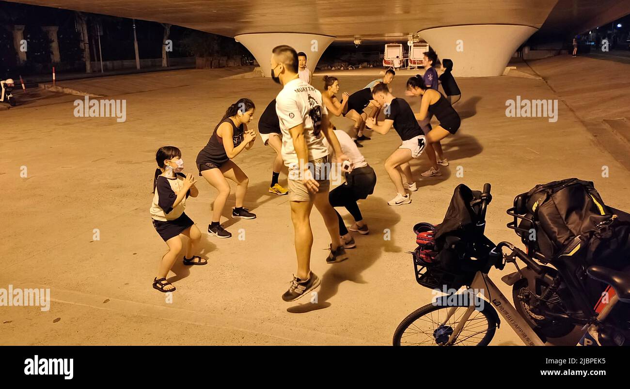 SHANGHAI, CHINA - JUNE 7, 2022 - Chinese and foreign fight fans train ...