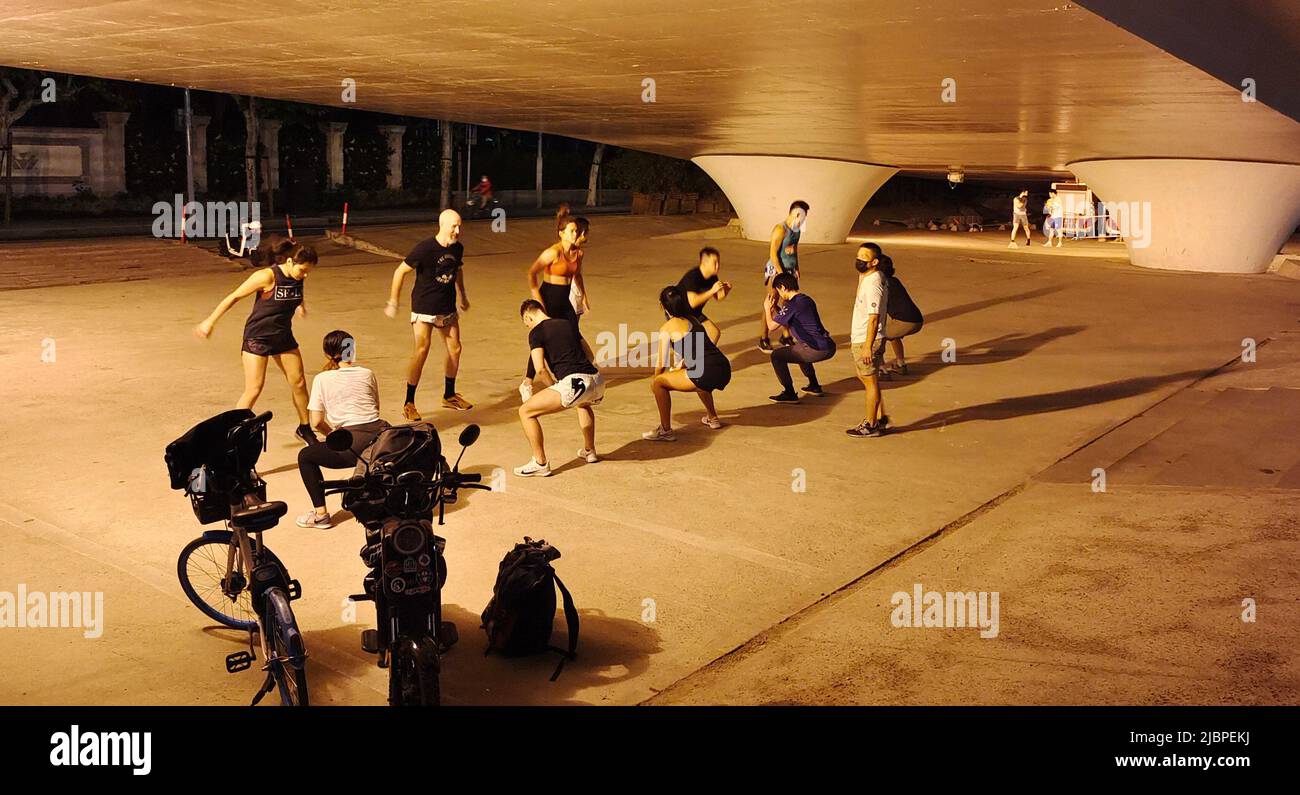 SHANGHAI, CHINA - JUNE 7, 2022 - Chinese and foreign fight fans train ...