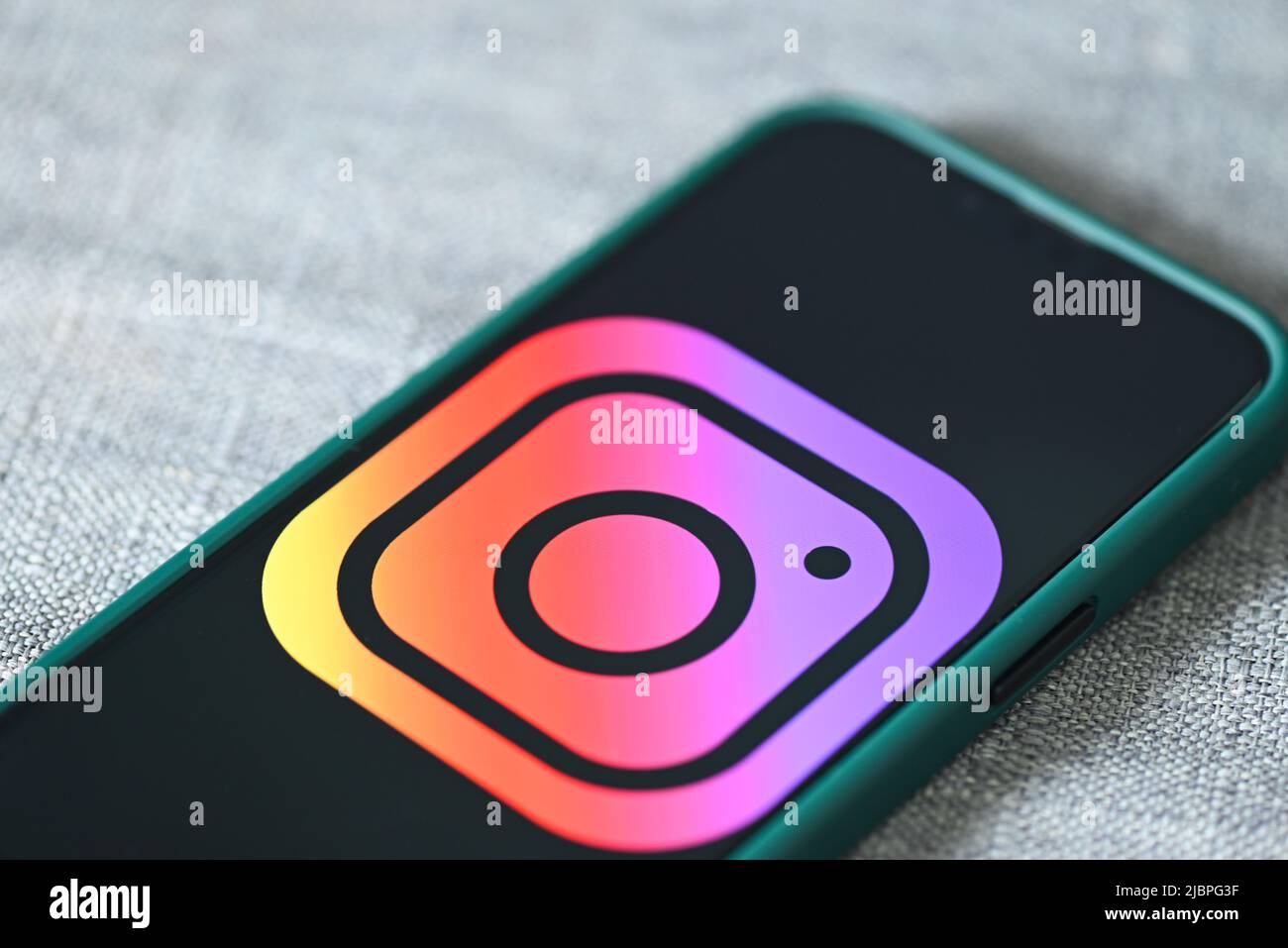 instagram application icon on Apple iPhone 13 Pro, smartphone with IG ...