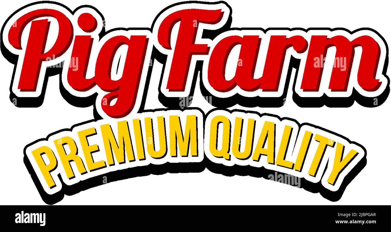 Pig farm word logo design for pork products illustration Stock Vector ...