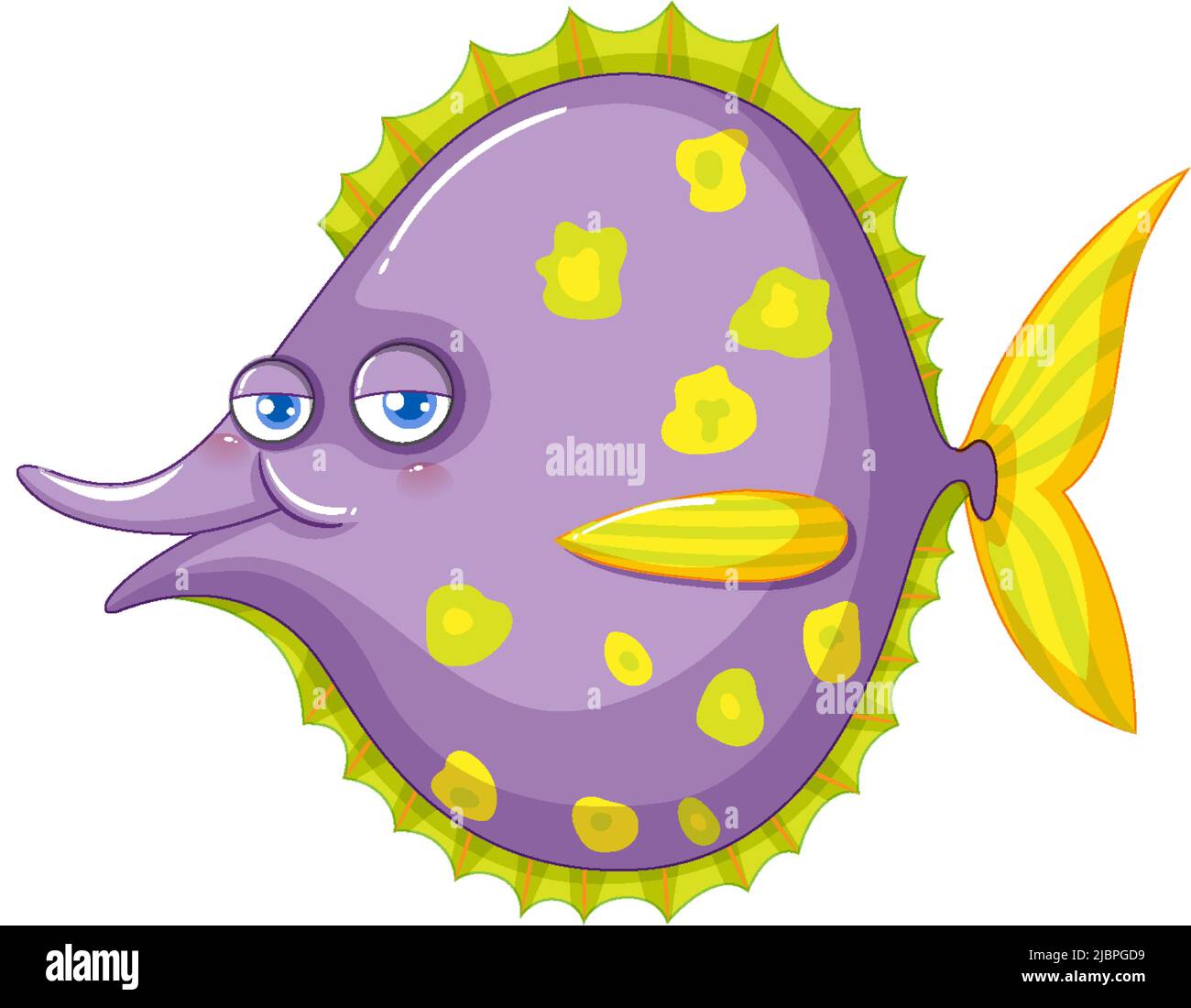A cute halibut fish on white background illustration Stock Vector Image ...