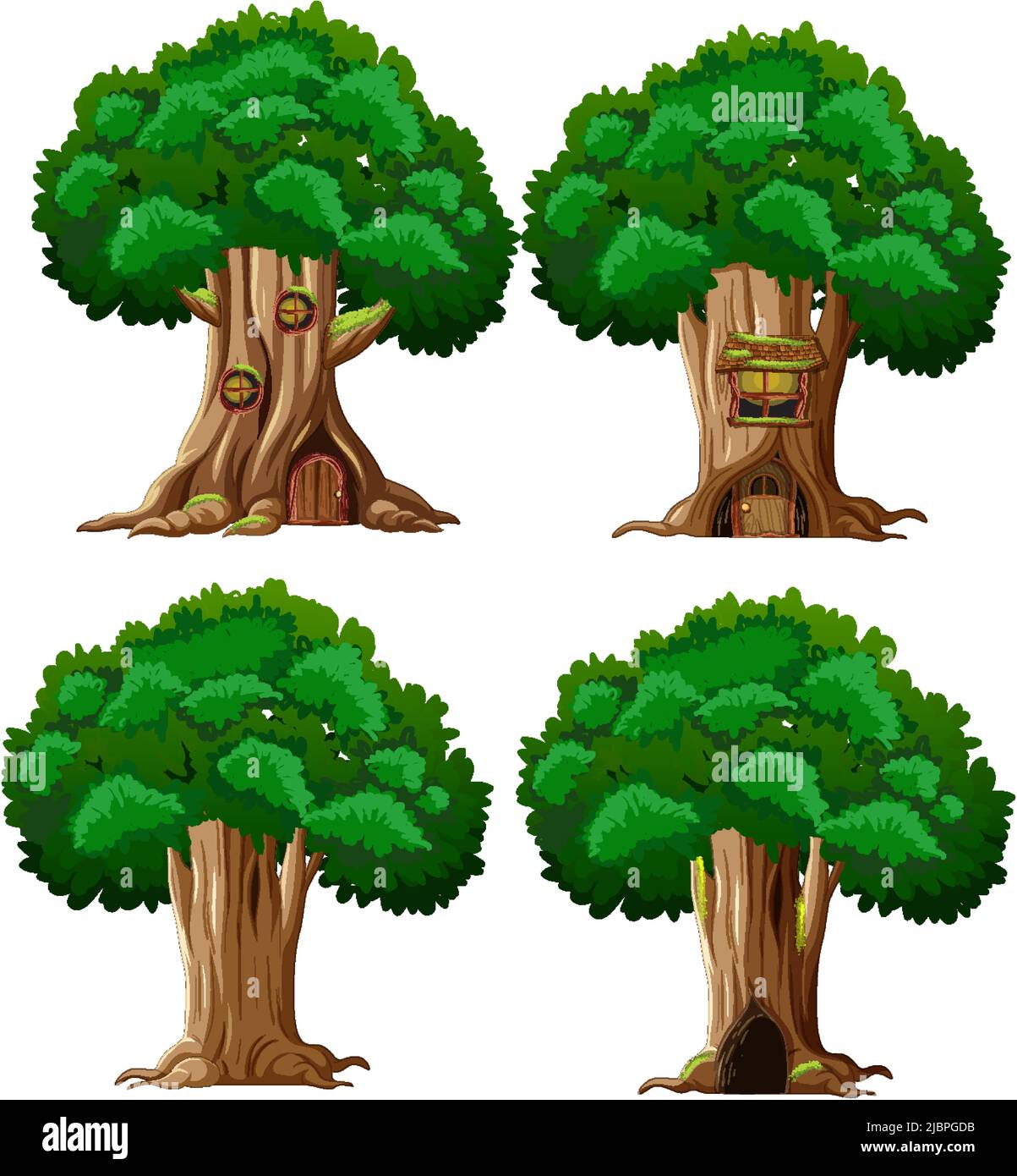 Big tree isolated cartoon illustration Stock Vector Image & Art - Alamy