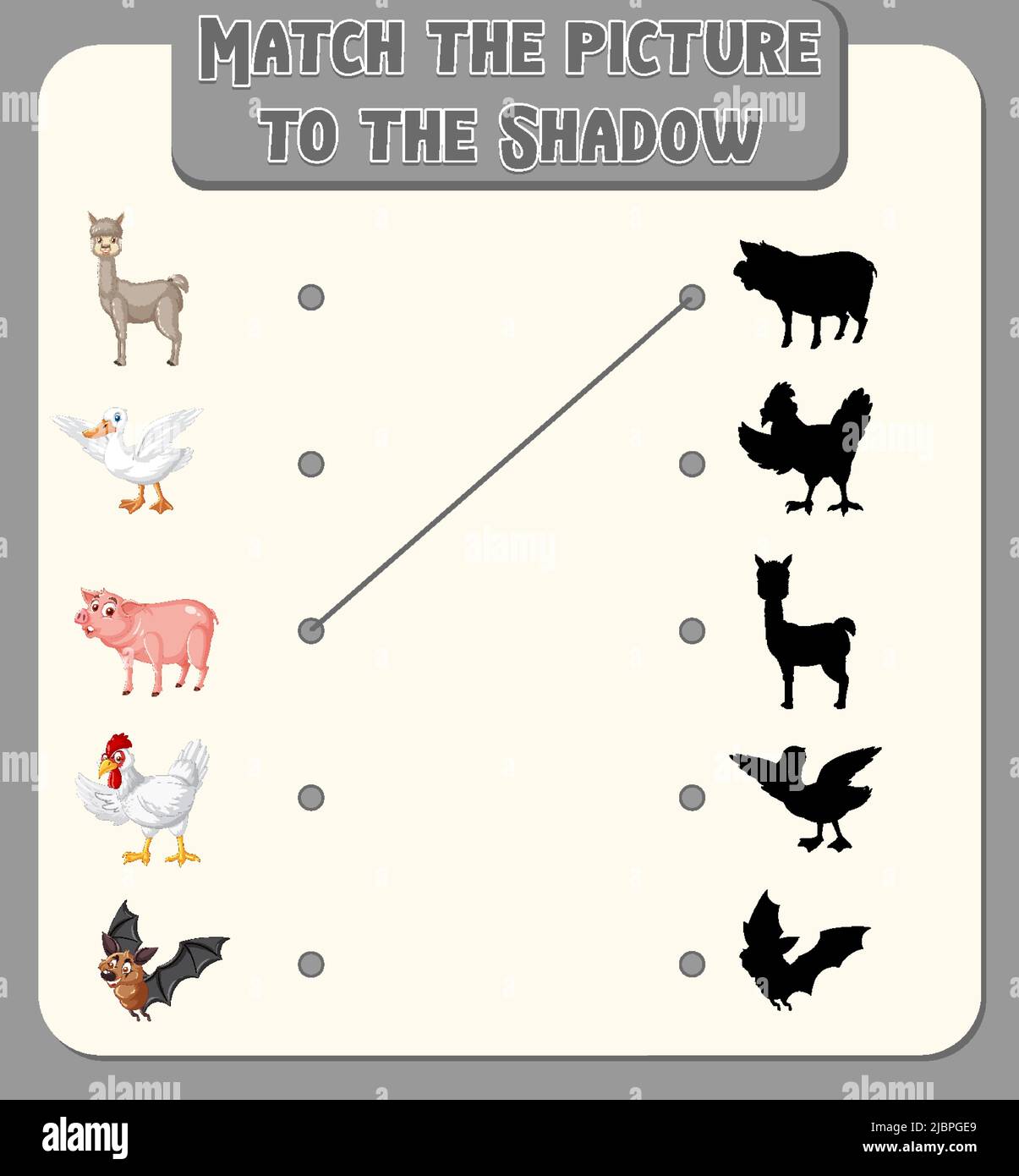 Shadow matching game template illustration Stock Vector Image & Art - Alamy