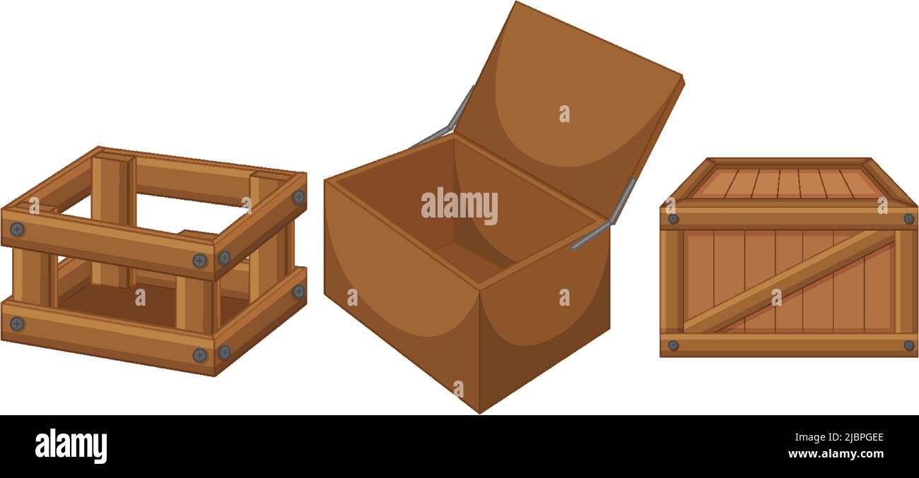 Wooden crate on white background illustration Stock Vector Image & Art ...