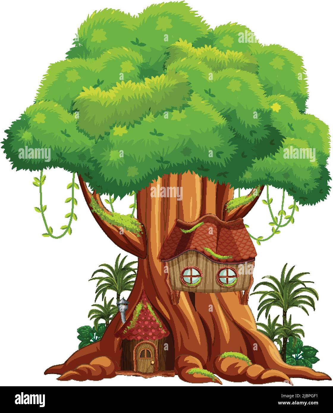 Big tree isolated cartoon illustration Stock Vector Image & Art - Alamy