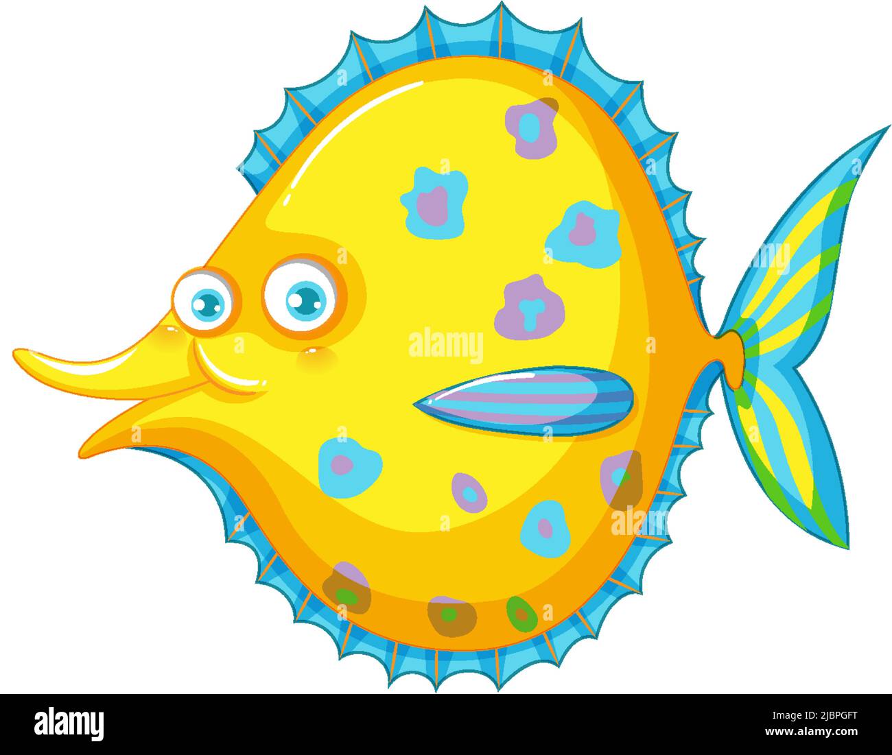 A cute halibut fish on white background illustration Stock Vector Image ...