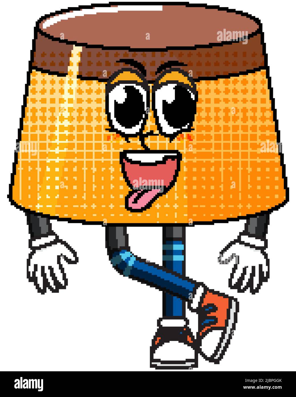 A pudding cartoon character on white background illustration Stock ...