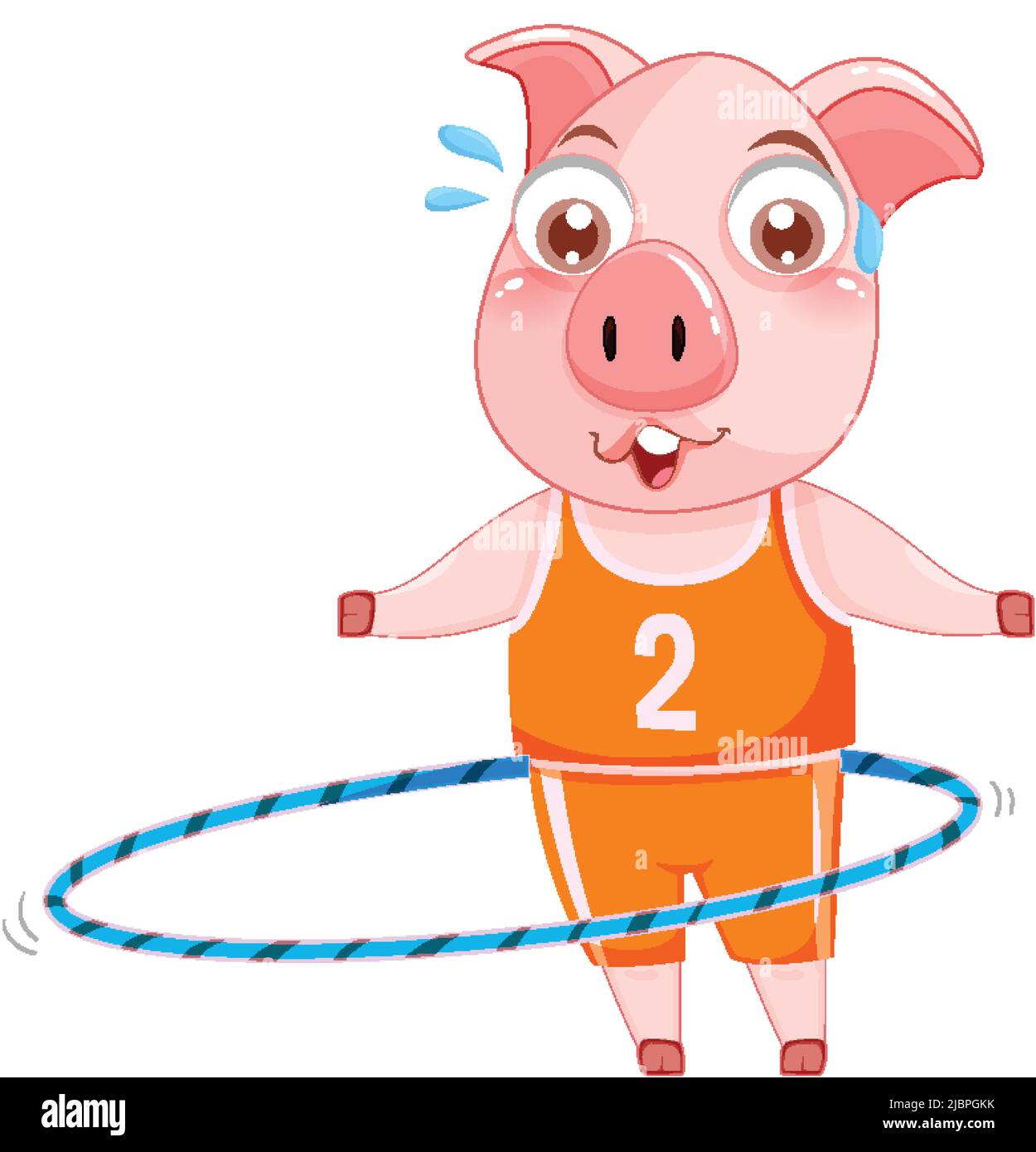Cute pig cartoon character working out illustration Stock Vector Image ...