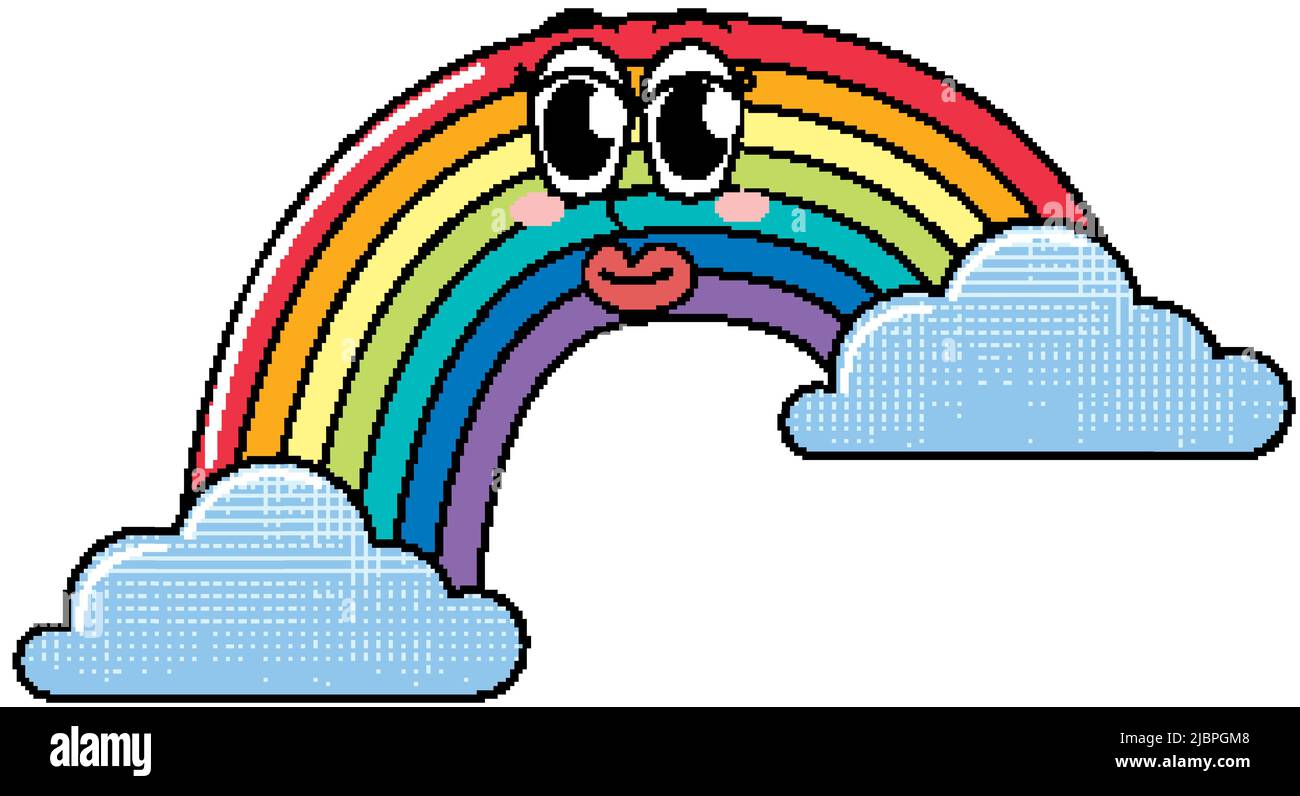 Rainbow cartoon character on white background illustration Stock Vector ...